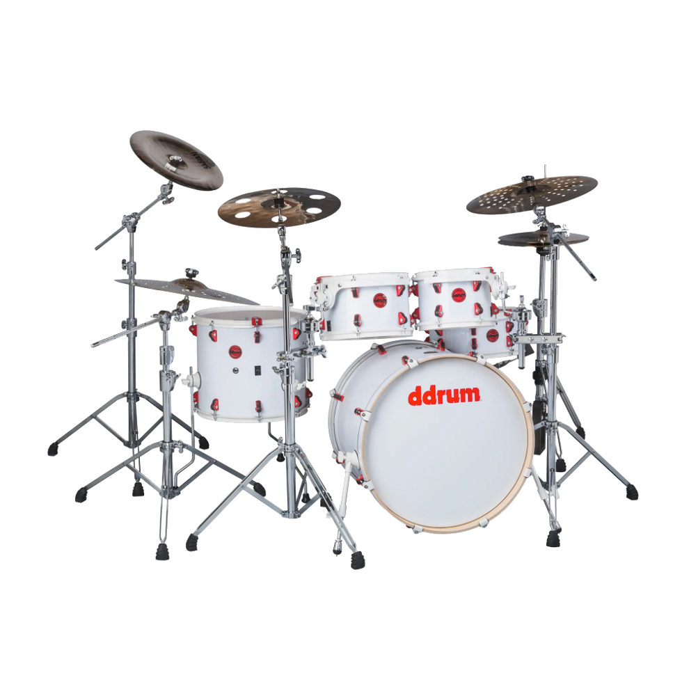 ddrum ALL BIRCH Drum Set - White Wrap 5 pc Complete 2 Box – 16 Beat ...