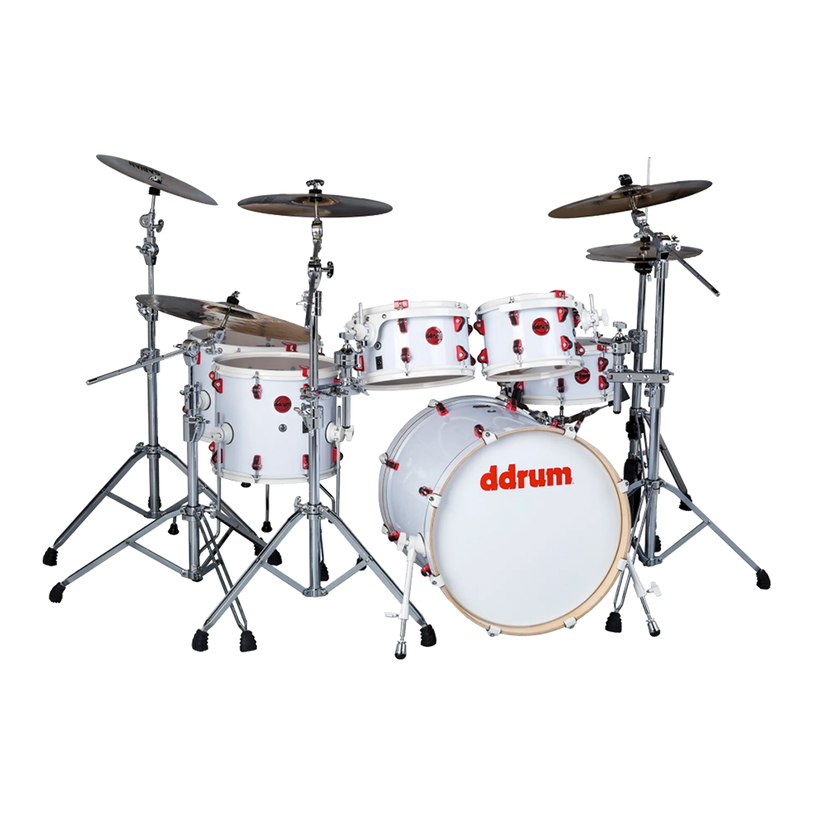 ddrum All Birch Drum Set Shell Pack - White Wrap 6 pc Complete 3 Box ...
